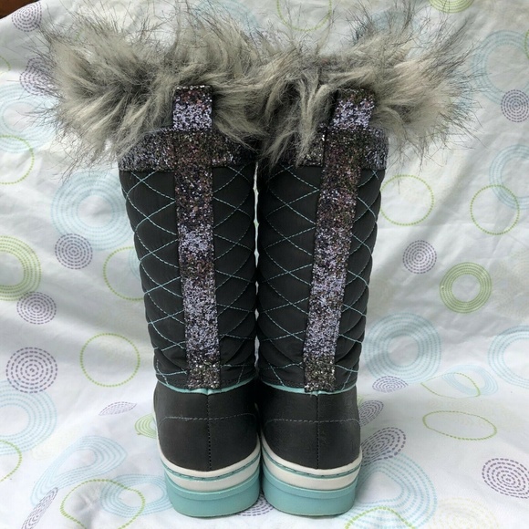 Justice | Shoes | Justice Fur Lace Quilted Tall Snow Boots Youth M ...